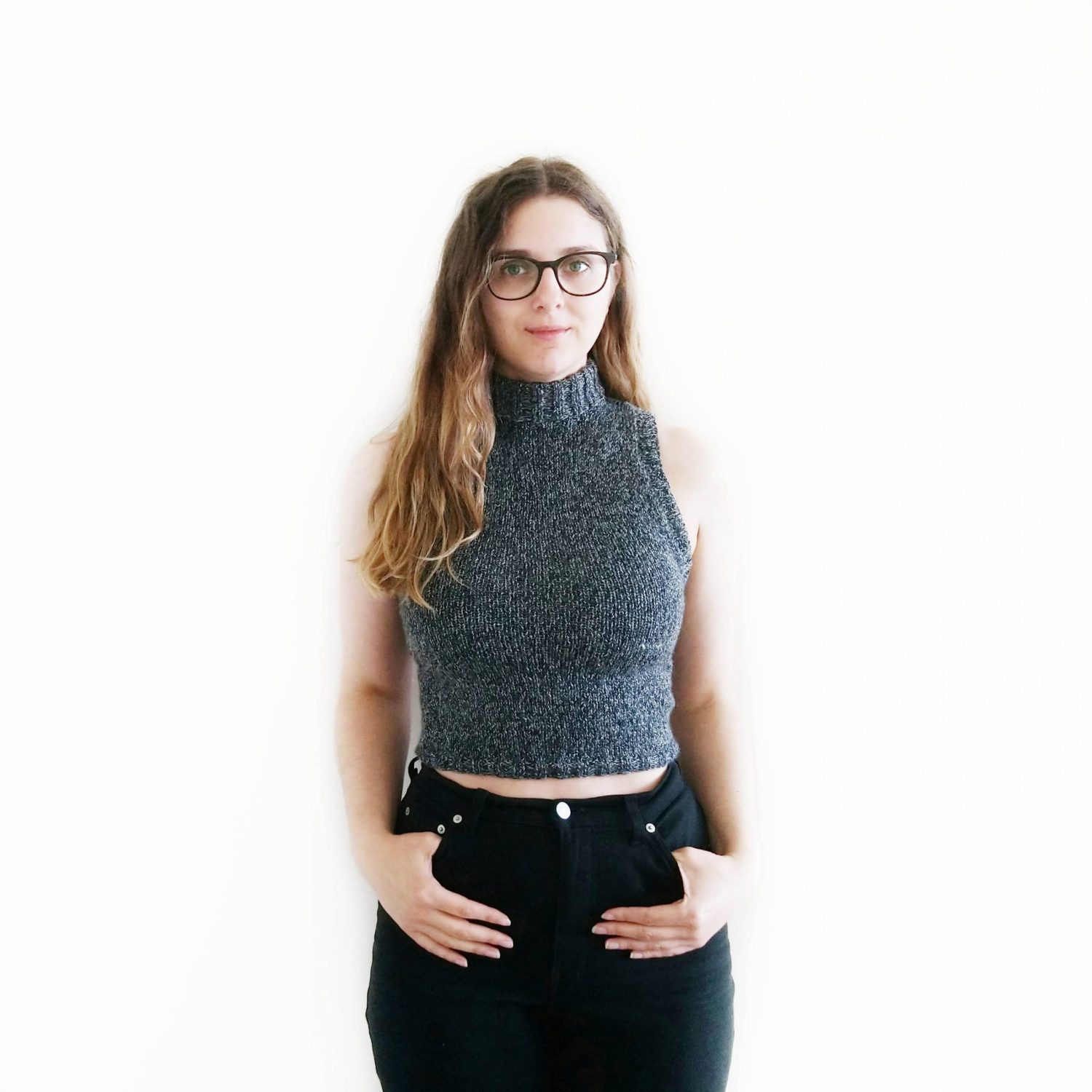 ROLL NECK VEST KNITTING PATTERN by KNITS PLEASE – Knits Please